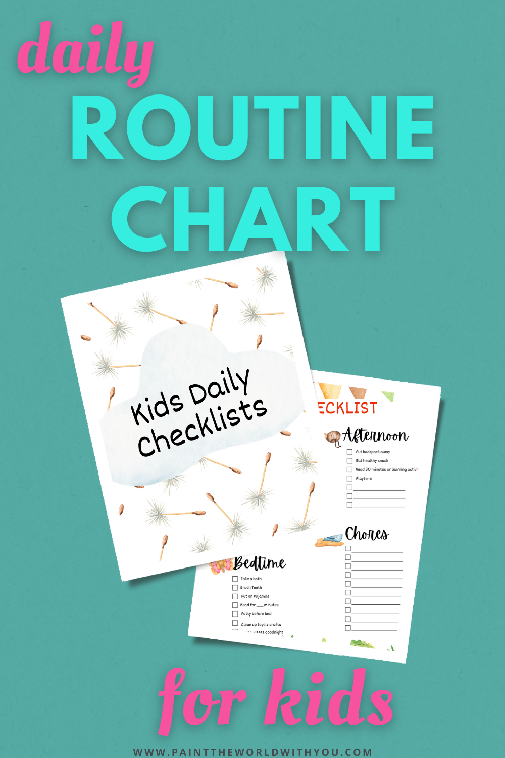 Printable Kids' Daily Checklist To Help Boost Independence - Paint The ...