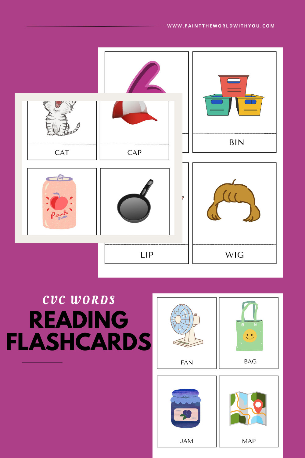 Boost Early Reading Skills With CVC Flashcards - Paint The World With You